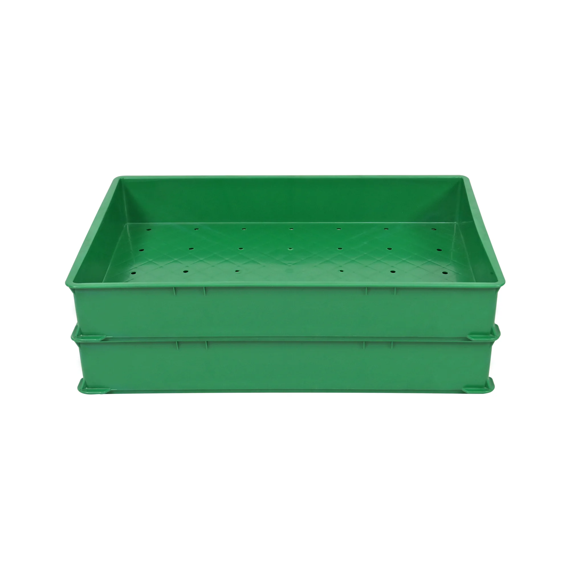Plastic green stackable bakery tray - plastic-crates.com